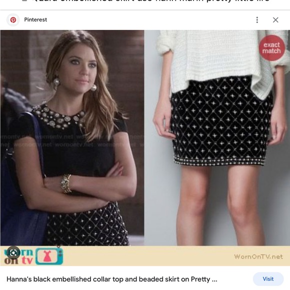 Zara | Skirts | Zara Embellished Skirt Aso Hanna Marin Pretty Little ...